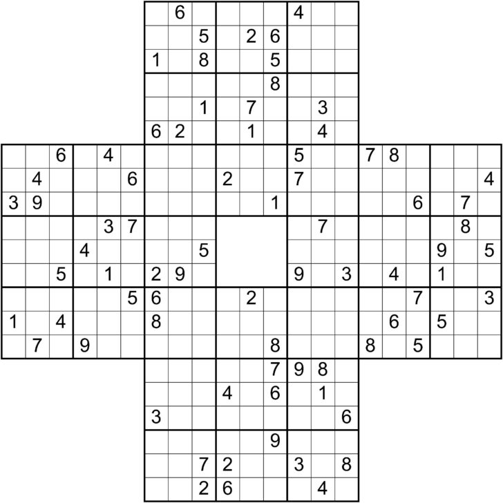 Printable Samurai Sudoku Puzzles Sudoku Puzzles Printable